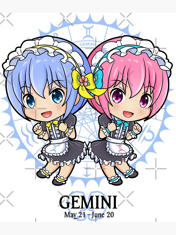 "Cute GEMINI Chibi Zodiac Cosplayer" Poster for Sale by EllyMellow ...