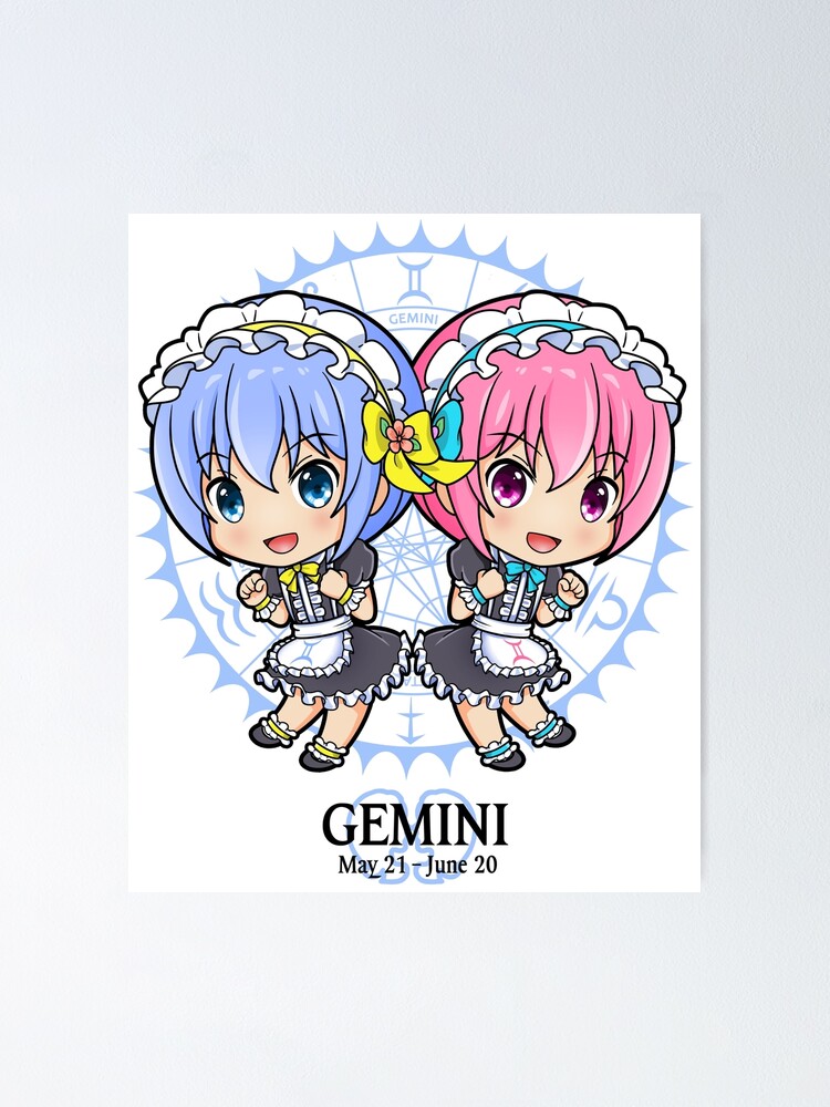 "Cute GEMINI Chibi Zodiac Cosplayer" Poster for Sale by EllyMellow ...
