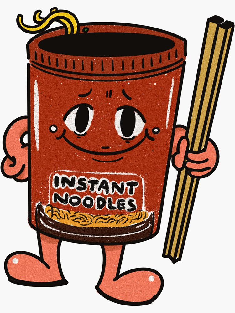 "Angry instant noodles " Sticker for Sale by Palalim64 | Redbubble