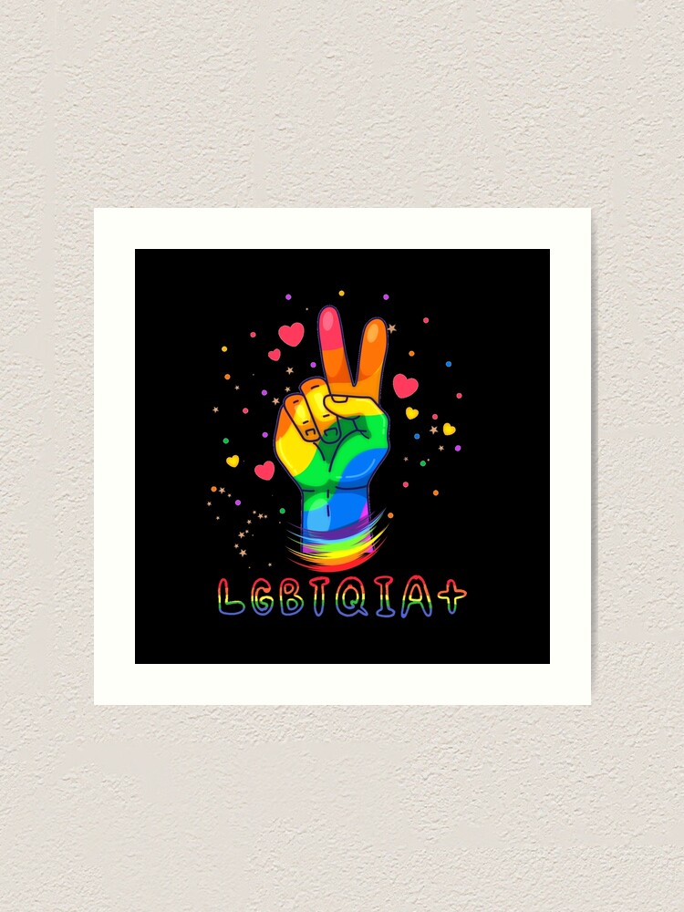 "A rainbow Peace sign with rainbow hearts to celebrate LGBTQIA+ Pride ...
