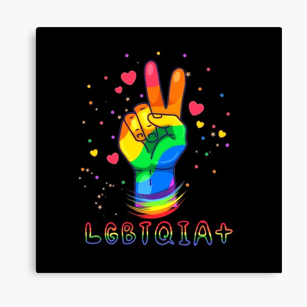 "A rainbow Peace sign with rainbow hearts to celebrate LGBTQIA+ Pride ...