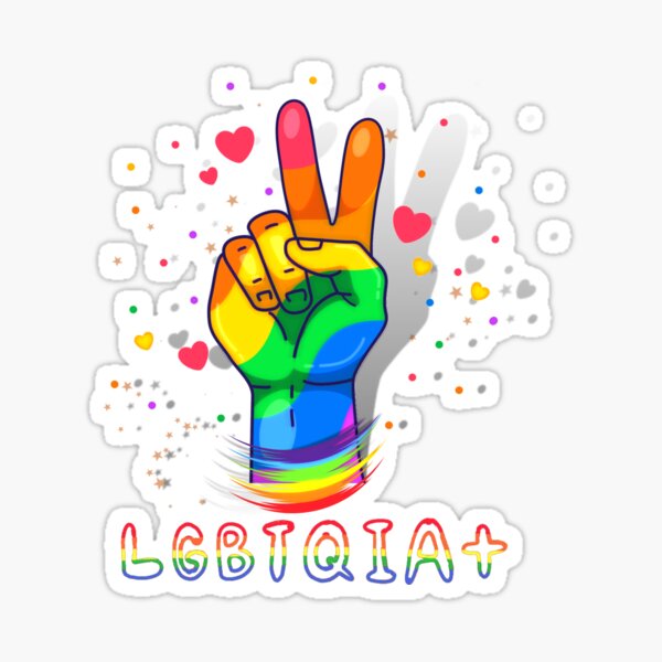 "A rainbow Peace sign with rainbow hearts to celebrate LGBTQIA+ Pride ...