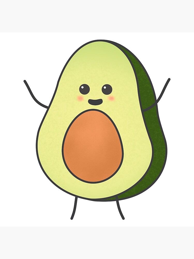 "Happy Avocado Cartoon in Color" Poster for Sale by asokolovski | Redbubble