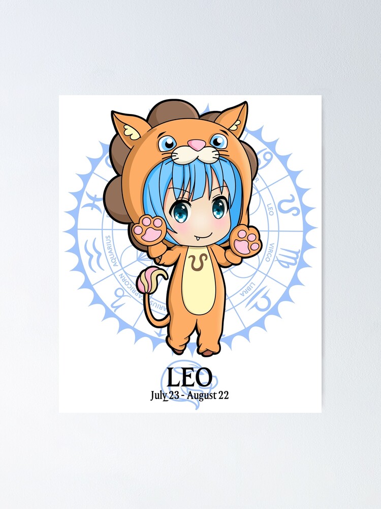 "Cute LEO Chibi Zodiac Cosplayer" Poster for Sale by EllyMellow | Redbubble