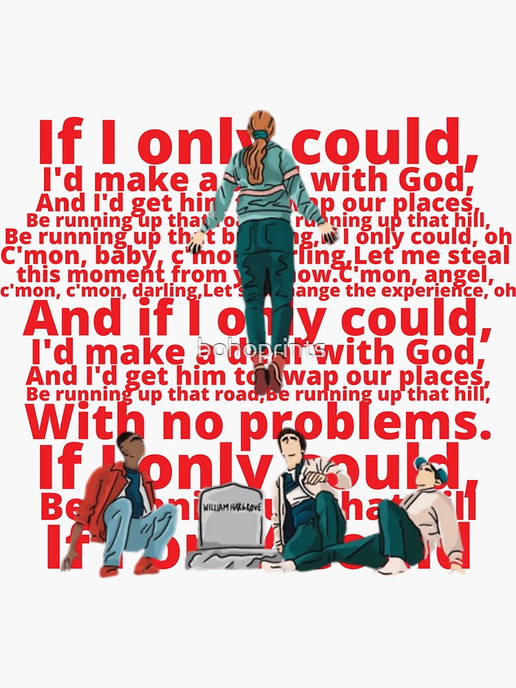 "Running up that hill | Max floating - Stranger Things 4" Sticker for ...