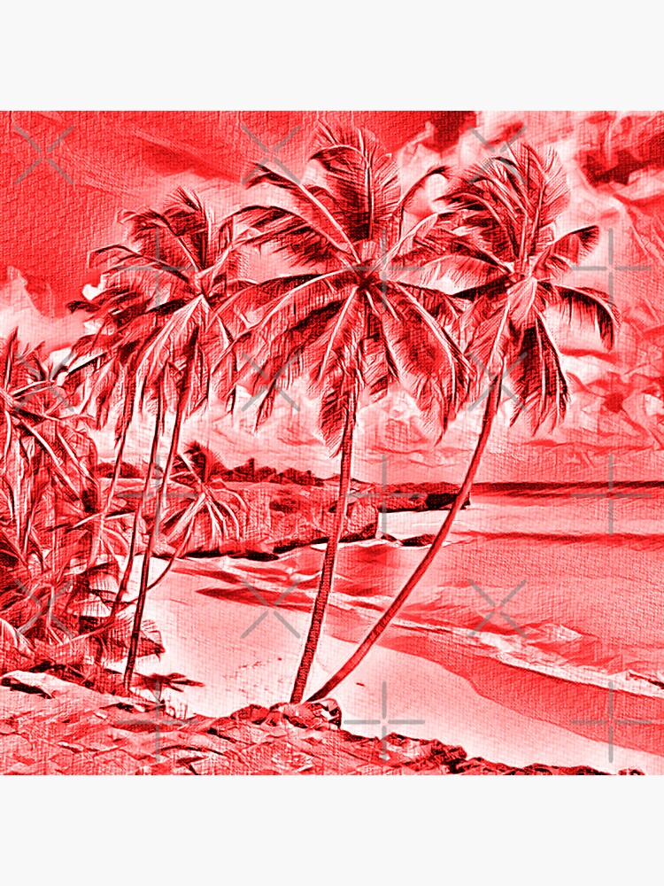 "Red Palms" Sticker for Sale by WizeUp | Redbubble