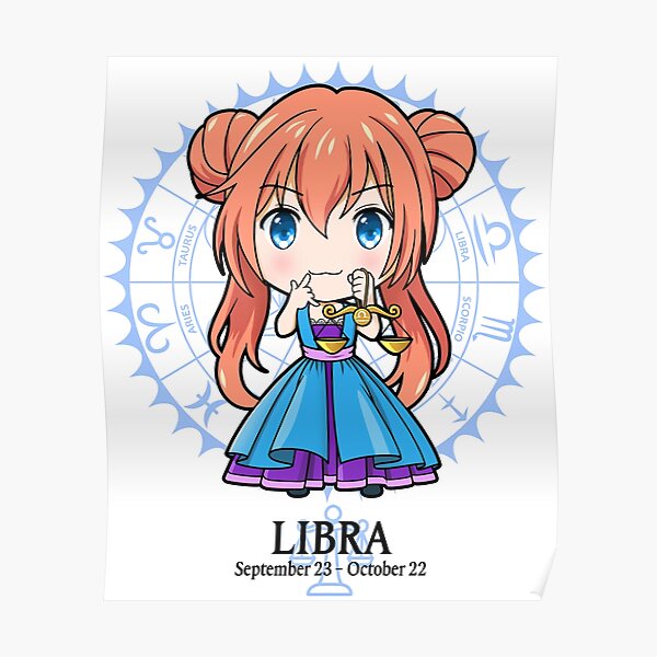" Cute LIBRA Chibi Zodiac Cosplayer" Poster for Sale by EllyMellow ...