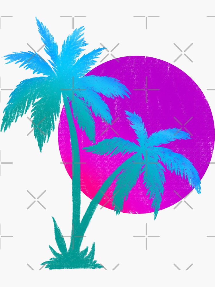 "Vaporwave palm trees sticker " Sticker for Sale by DanaanArt111 ...