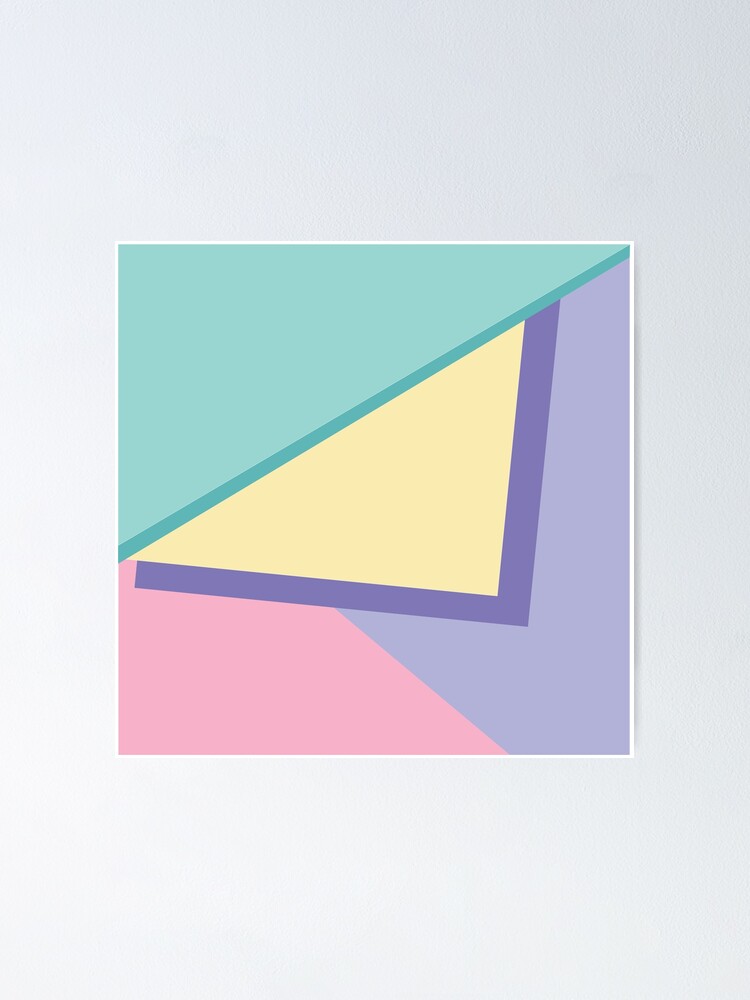 "90s vibe pastel color blocks" Poster by Yanwun | Redbubble
