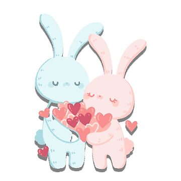 "romantic rabbits sticker" Poster for Sale by StarBluArte | Redbubble