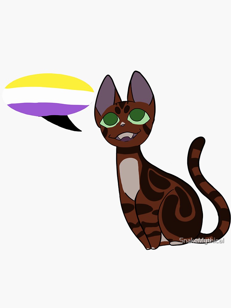 "Non-Binary Pride Tabby Cat" Sticker for Sale by SnakeMythical | Redbubble