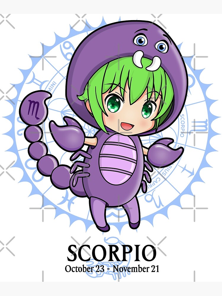 "Cute SCORPIO Chibi Zodiac Cosplayer" Poster for Sale by EllyMellow ...
