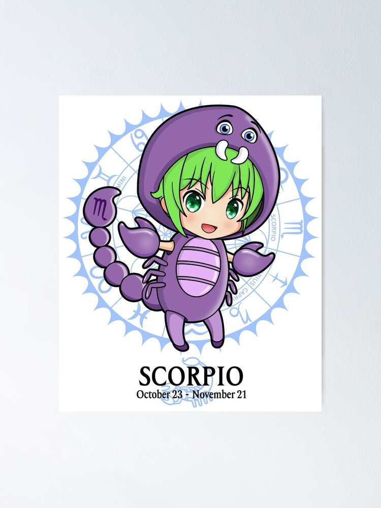 "Cute SCORPIO Chibi Zodiac Cosplayer" Poster for Sale by EllyMellow ...