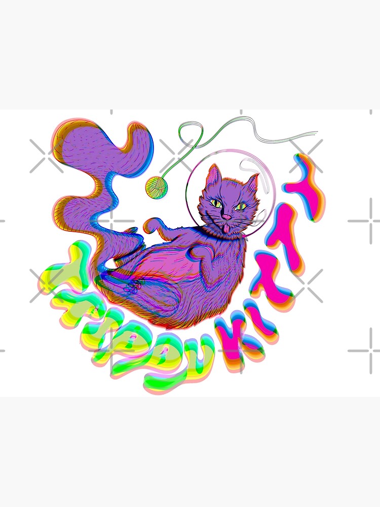 "Trippy kitty cat in space 3d" Poster for Sale by At-Maggys | Redbubble