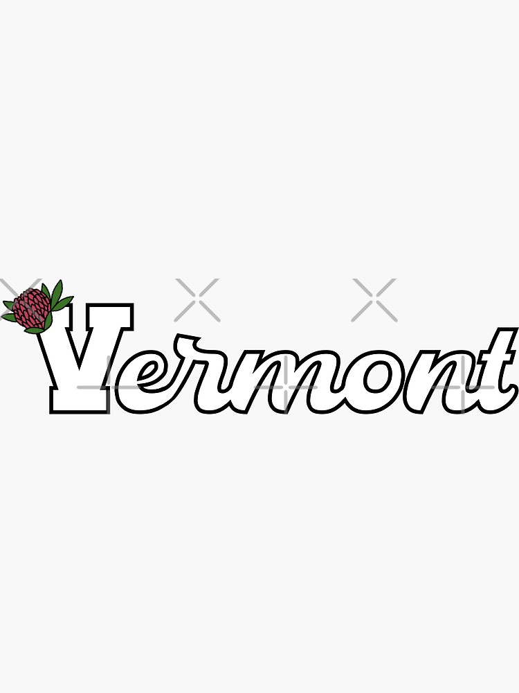 "White Vermont Lettering" Sticker for Sale by ecoastapparel | Redbubble