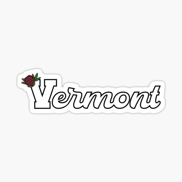 "White Vermont Lettering" Sticker for Sale by ecoastapparel | Redbubble