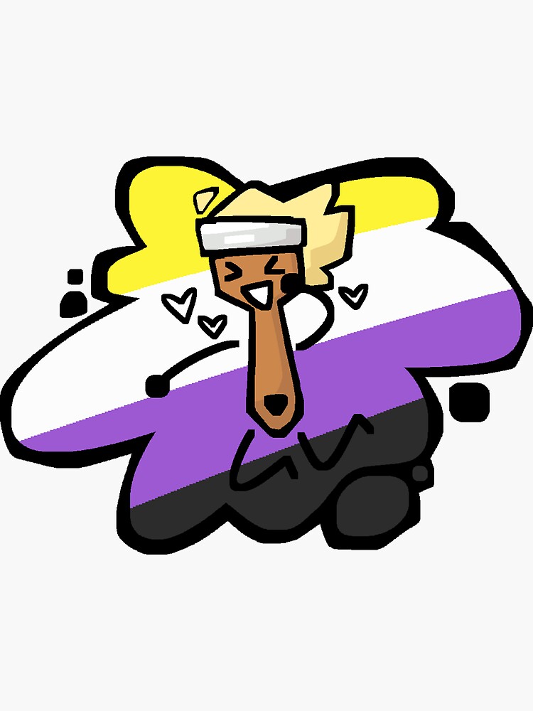 "paintbrush nonbinary splotch - inanimate insanity" Sticker by ...