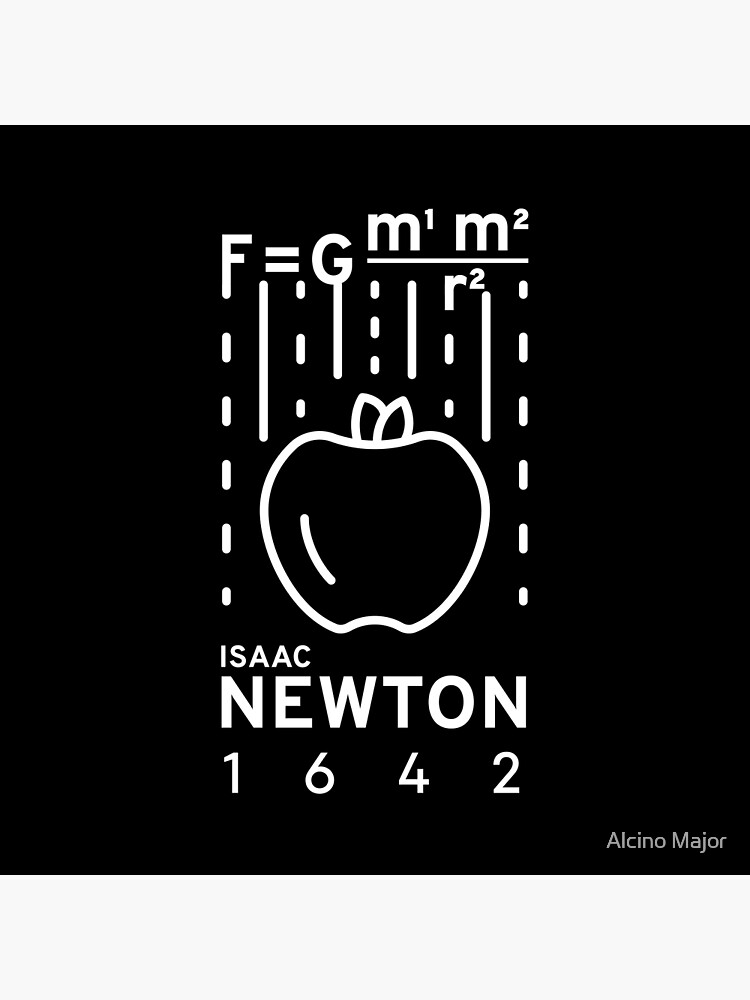 "Isaac Newton - Universal Law of Gravitation Formula (apple) - White ...