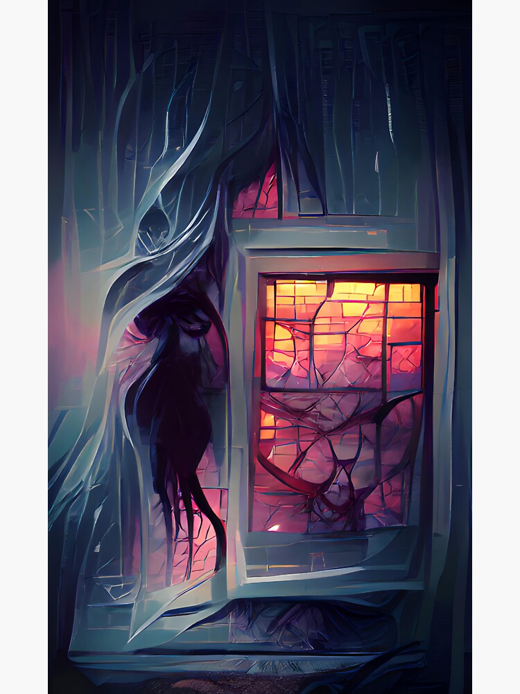 "Watcher Creepy Abstract Art" Sticker for Sale by CreepyKaleidopi ...