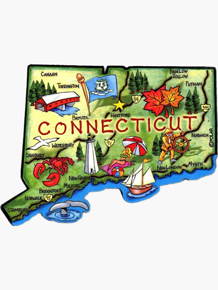 "Connecticut" Sticker for Sale by Jamieleebaby | Redbubble