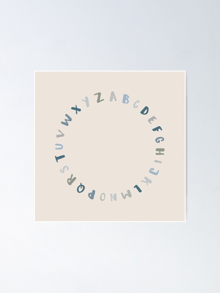 "Circle ABC | Ocean Blue on Sand | Modern Minimalist ABC Alphabet ...