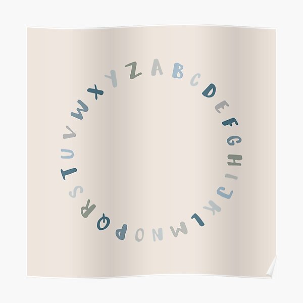 "Circle ABC | Ocean Blue on Sand | Modern Minimalist ABC Alphabet ...