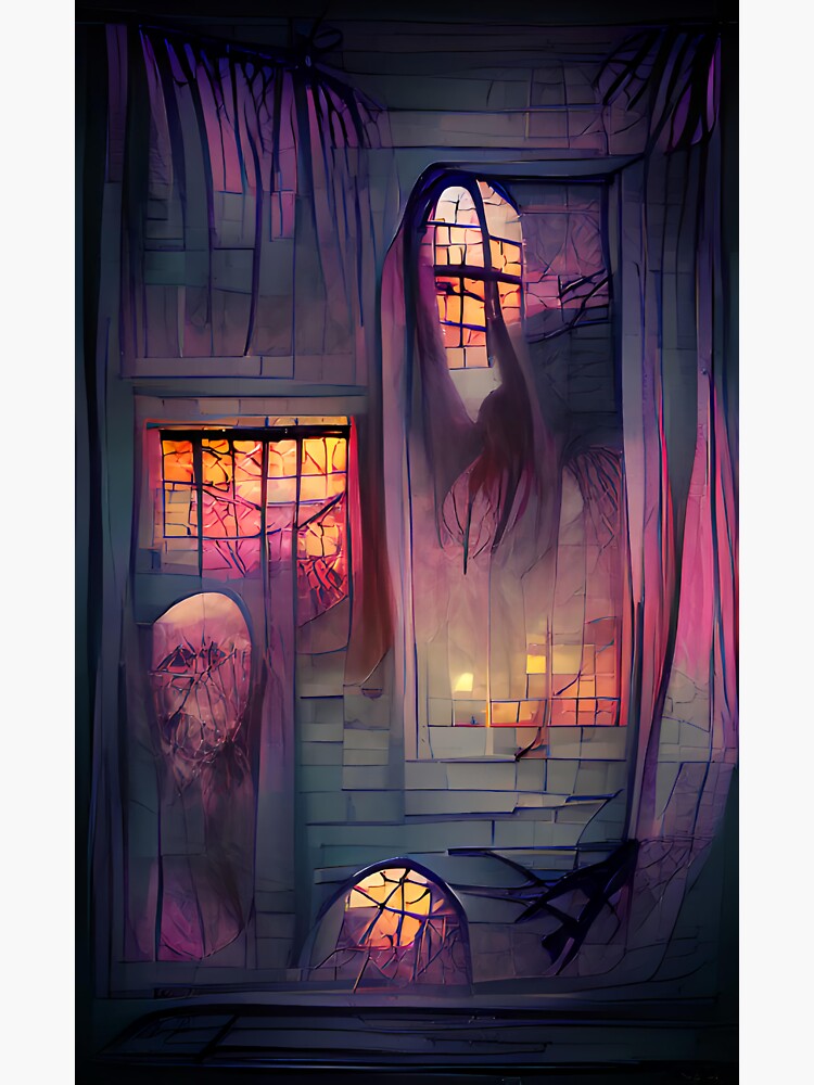 "Ghosts in Shadows Creepy Abstract Art" Sticker for Sale by ...