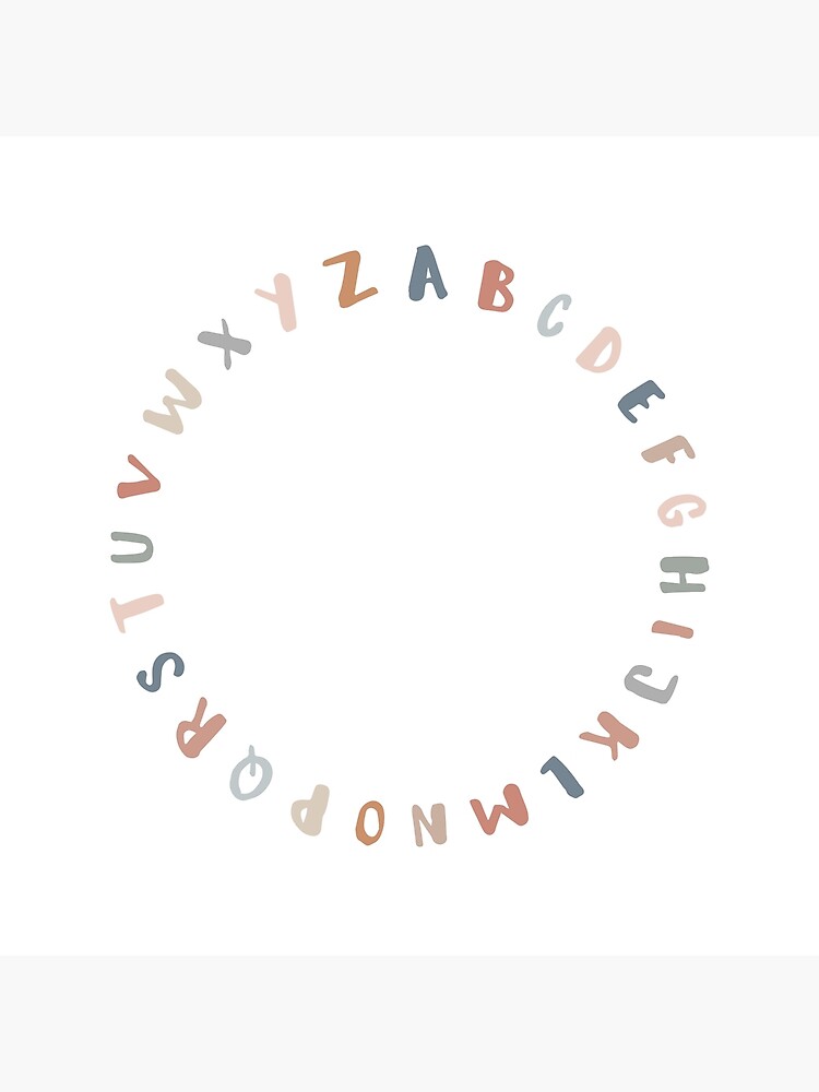 Póster «Círculo ABC | terroso en blanco | Alfabeto ABC minimalista ...