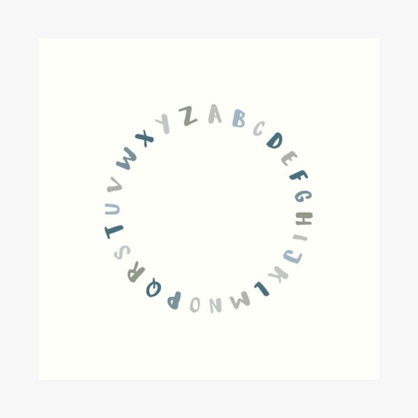 "Circle ABC | Ocean Blue on White | Modern Minimalist ABC Alphabet" Art ...