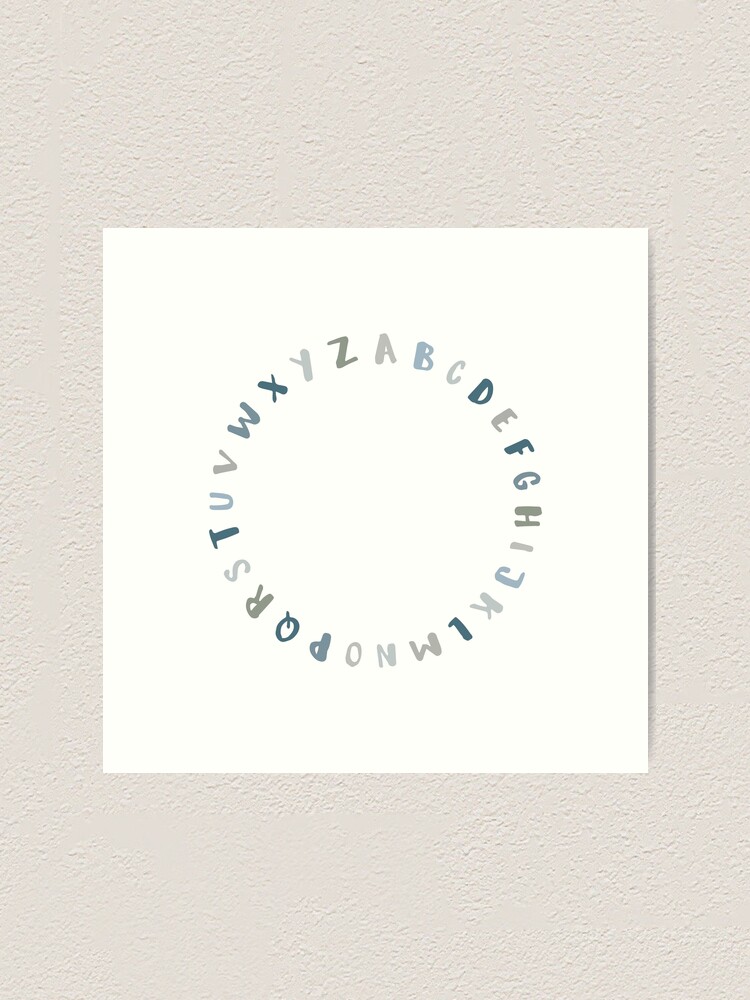 "Circle ABC | Ocean Blue on White | Modern Minimalist ABC Alphabet" Art ...