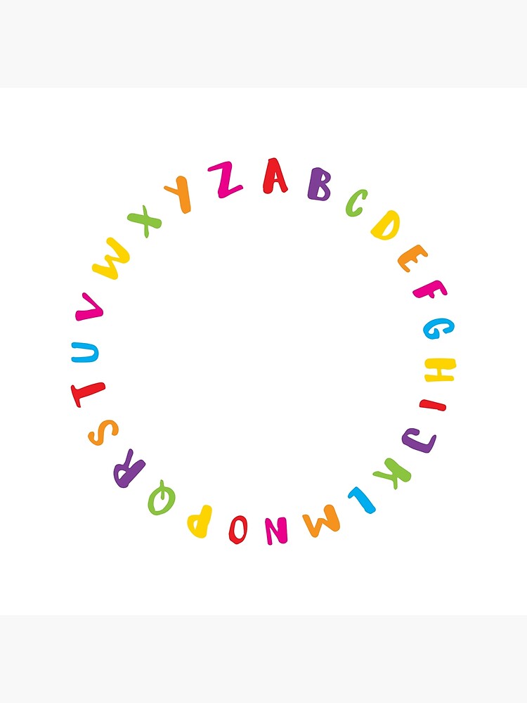 "Circle ABC | Rainbow on White | Modern Minimalist ABC Alphabet" Art ...