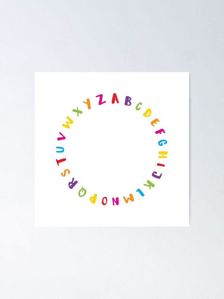 Póster «Círculo ABC | Arco iris sobre blanco | Alfabeto ABC minimalista ...