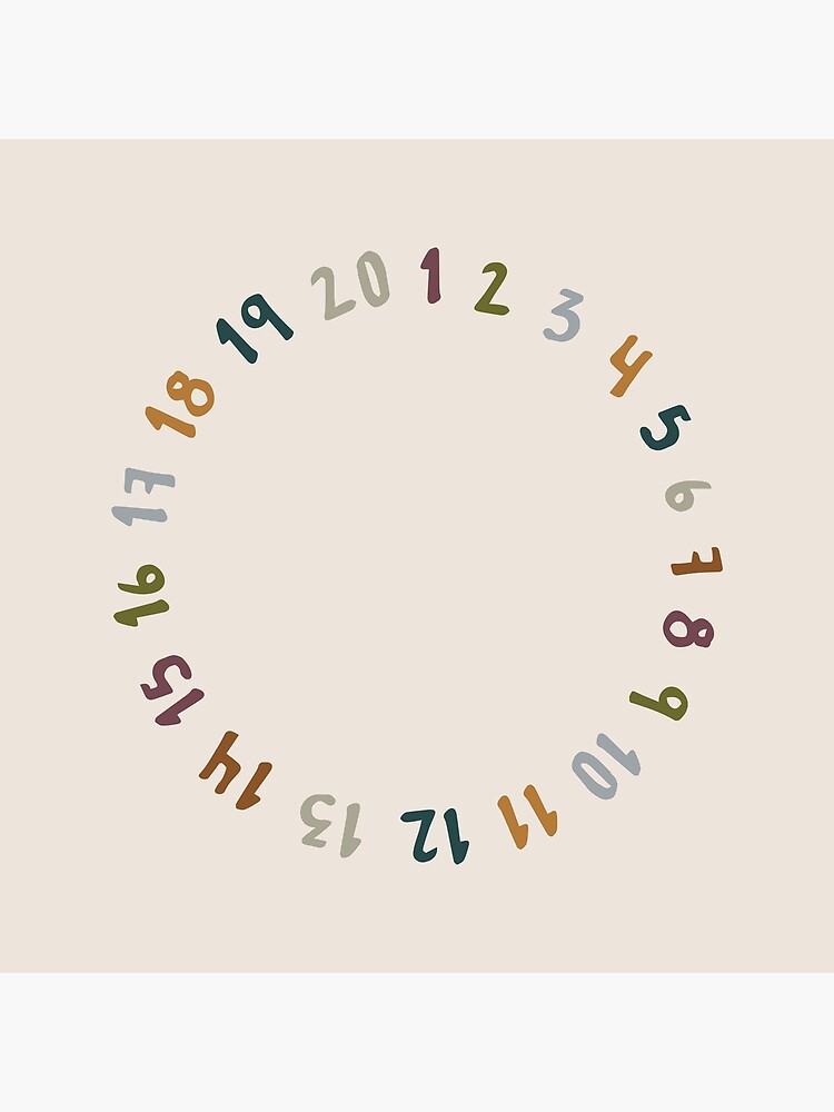 "Circle 123 | Vintage on Sand | Modern Minimalist Counting Numbers ...