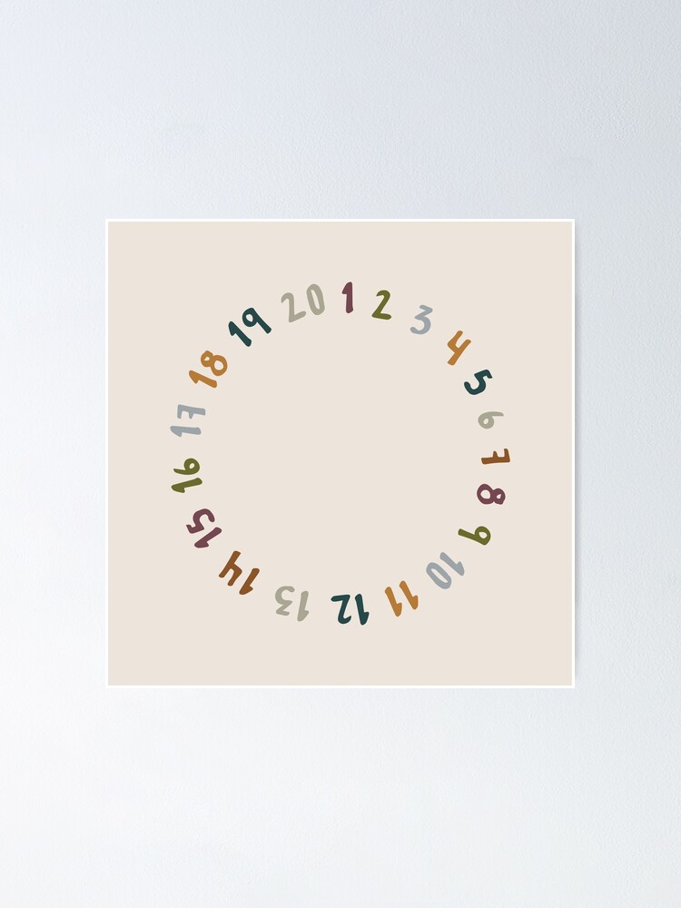 "Circle 123 | Vintage on Sand | Modern Minimalist Counting Numbers ...