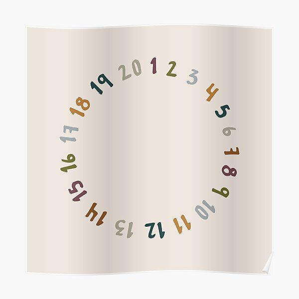 "Circle 123 | Vintage on Sand | Modern Minimalist Counting Numbers ...