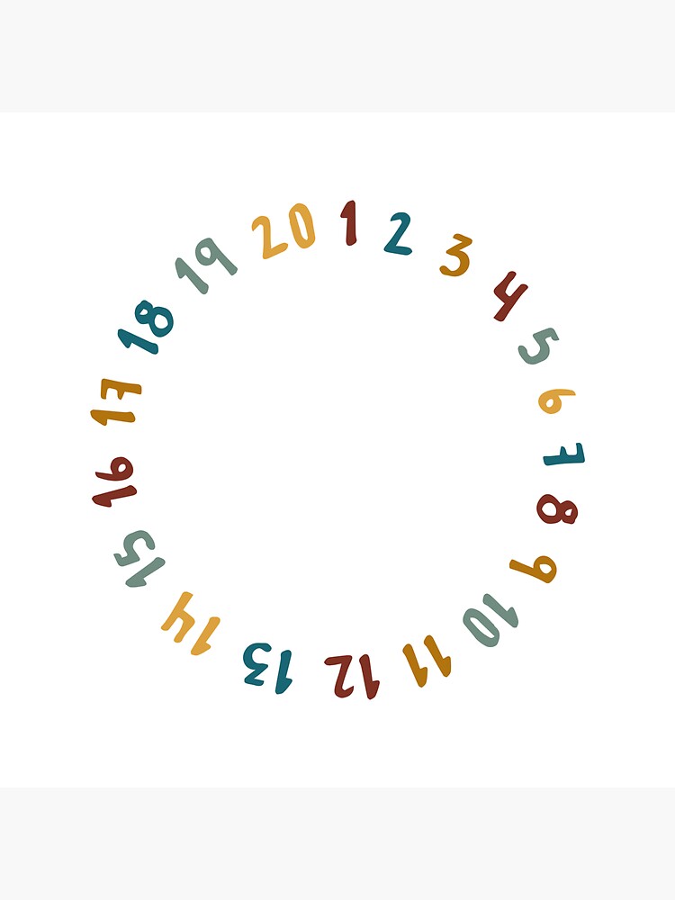 "Circle 123 | Boho on White | Modern Minimalist Counting Numbers ...