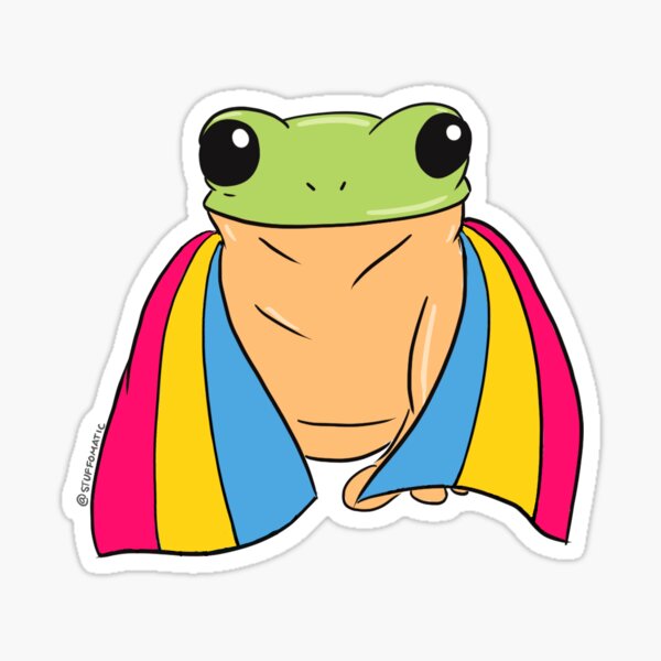 "Pansexual Pride Frog" Sticker by niloneye | Redbubble