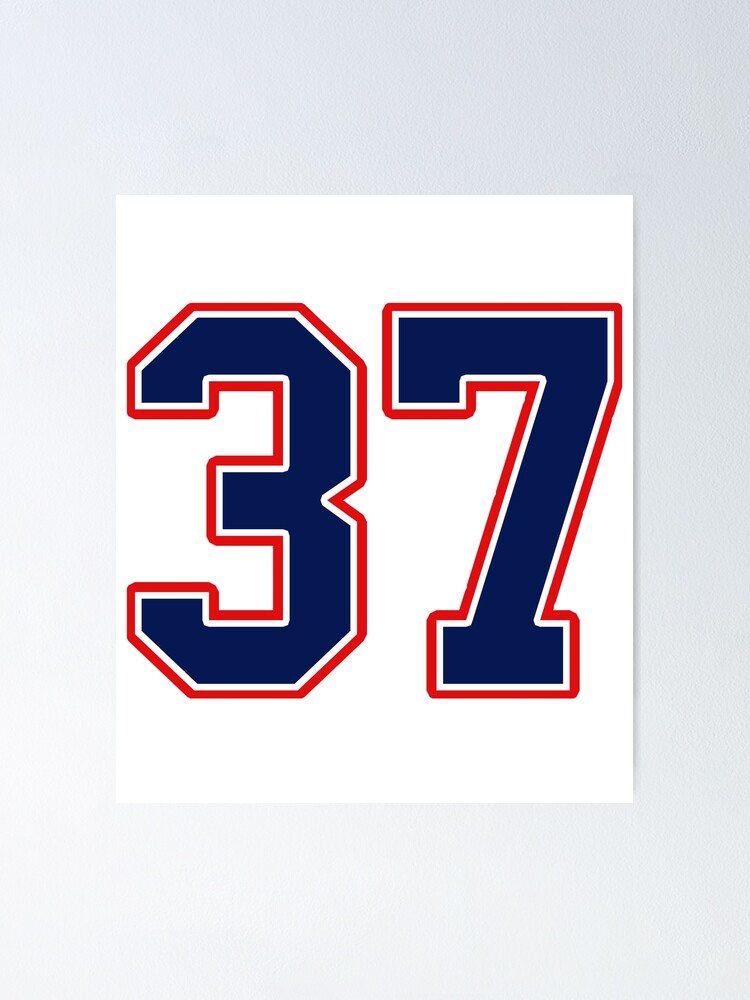 "Number Thirty Seven 37 Sports Jersey" Poster for Sale by MSBDesign ...