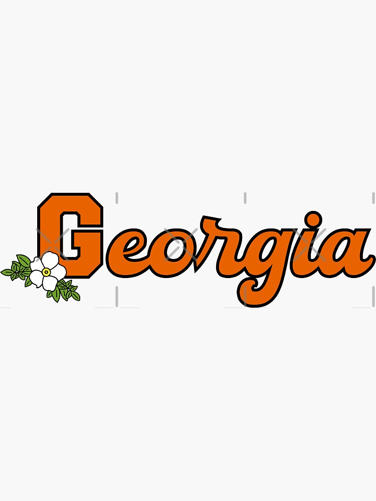 "Orange Georgia Lettering" Sticker for Sale by ecoastapparel | Redbubble