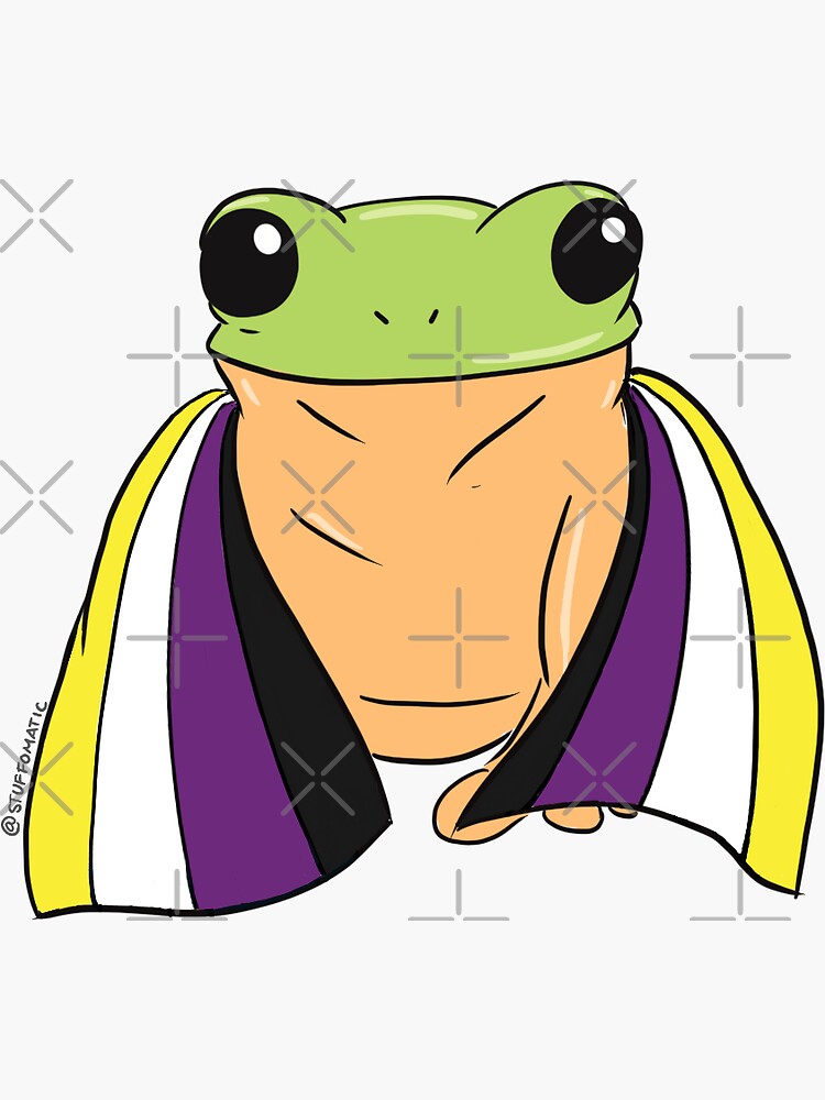 "Non-binary Pride Frog" Sticker for Sale by niloneye | Redbubble