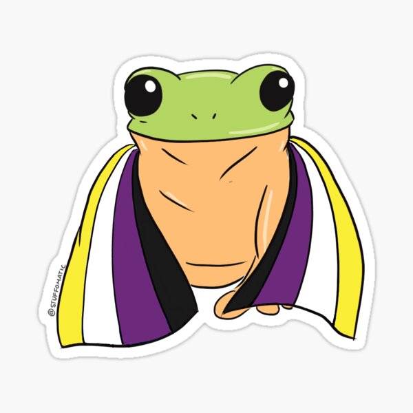 "Non-binary Pride Frog" Sticker for Sale by niloneye | Redbubble