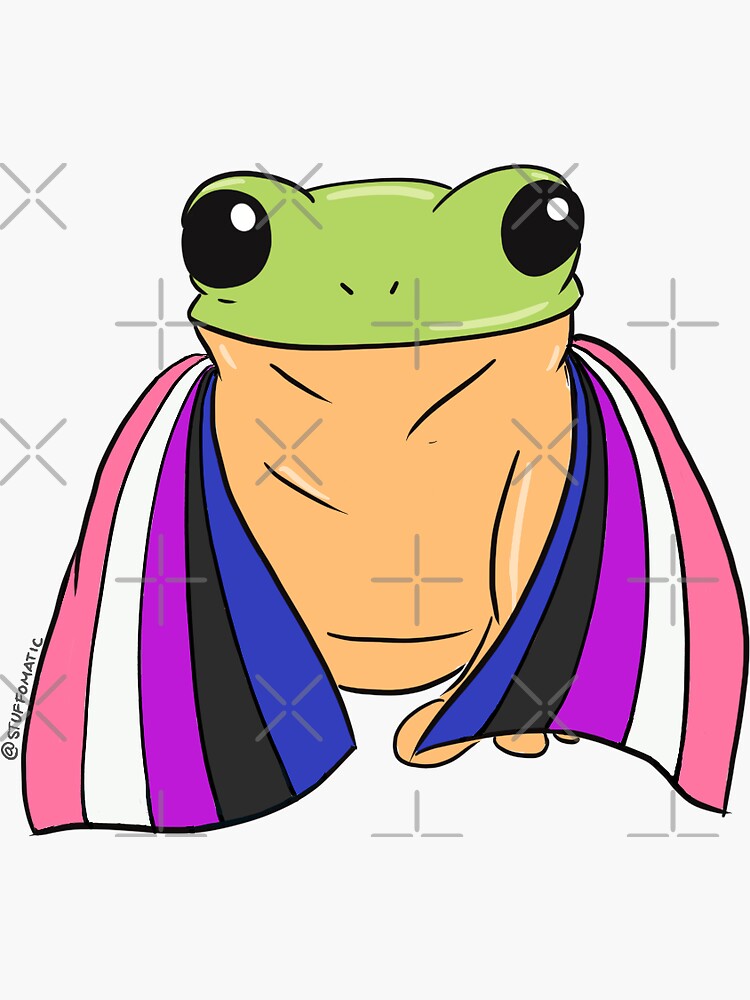 "Genderfluid Pride Frog" Sticker by niloneye | Redbubble