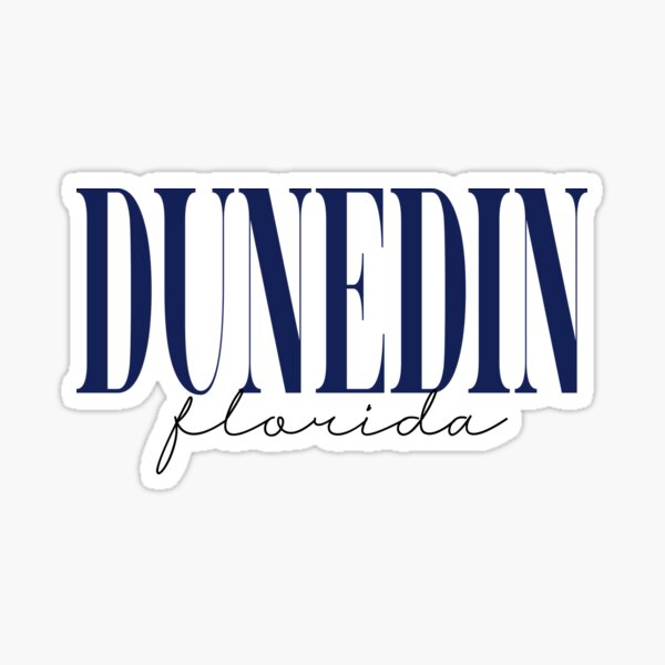 "Dunedin Florida Classic Navy Bold Lettering" Sticker for Sale by ...