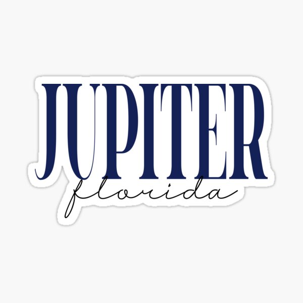 "Jupiter Florida Classic Navy Bold Lettering" Sticker for Sale by ...