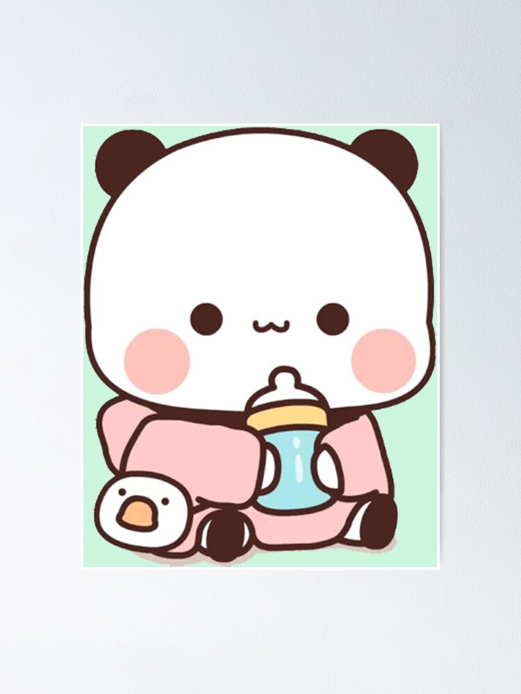 "Cute Baby Bubu Is Drinking Milk" Poster for Sale by gingersweet ...