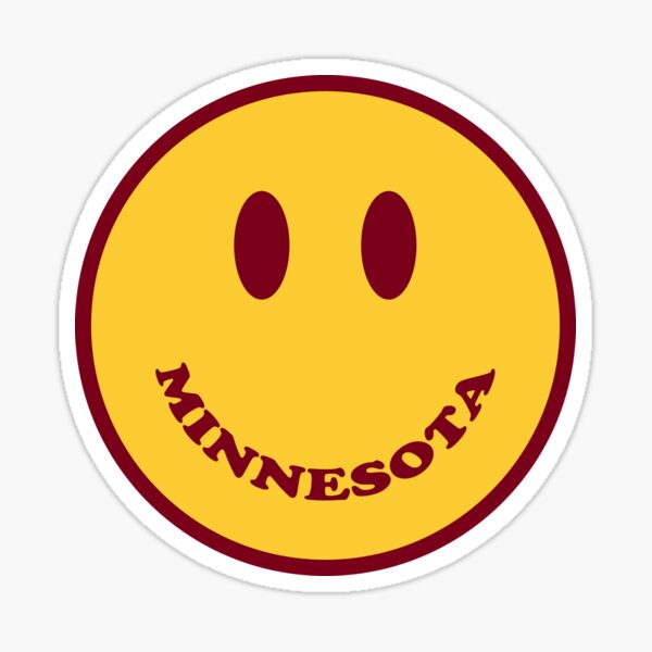 "University of Minnesota Smiley Face - Gold and Maroon" Sticker for ...
