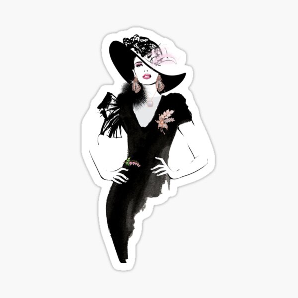 "IM THAT GIRL, SLEEK BLACK DRESS" Sticker for Sale by QWEENFIESTY | Redbubble