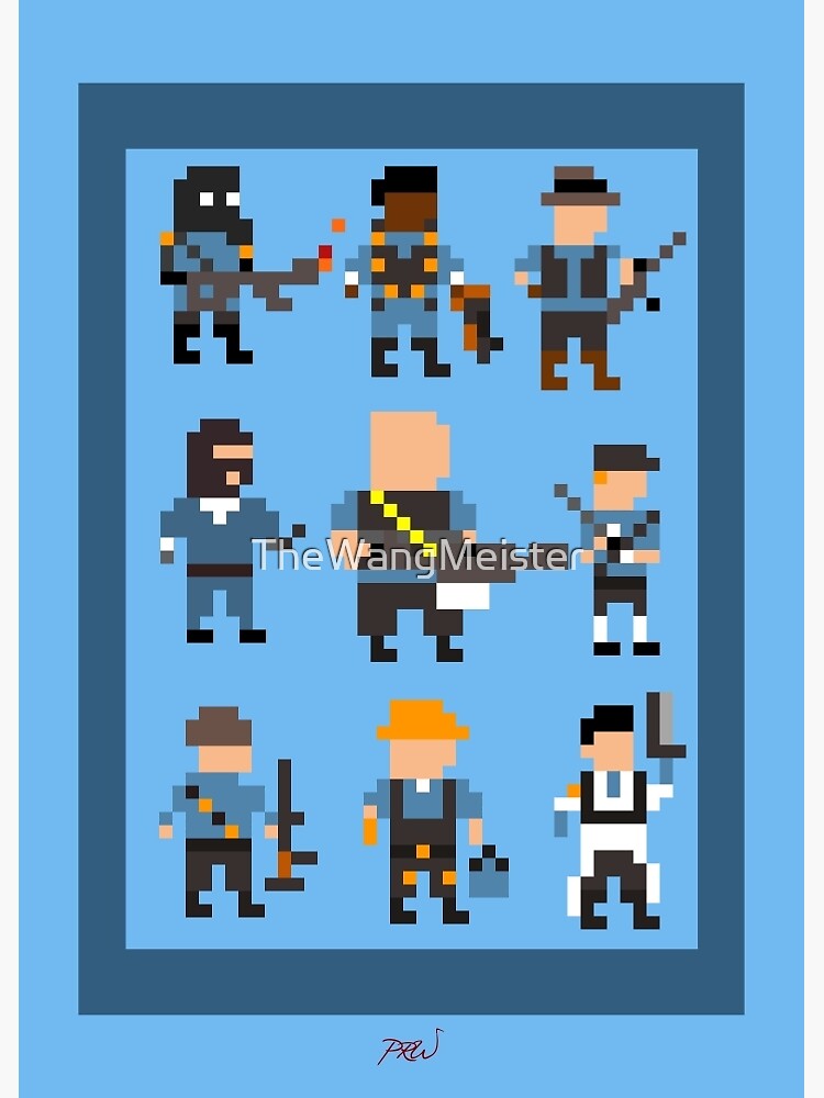 "Team Fortress 2 8-Bit Blu Team" Poster for Sale by TheWangMeister ...