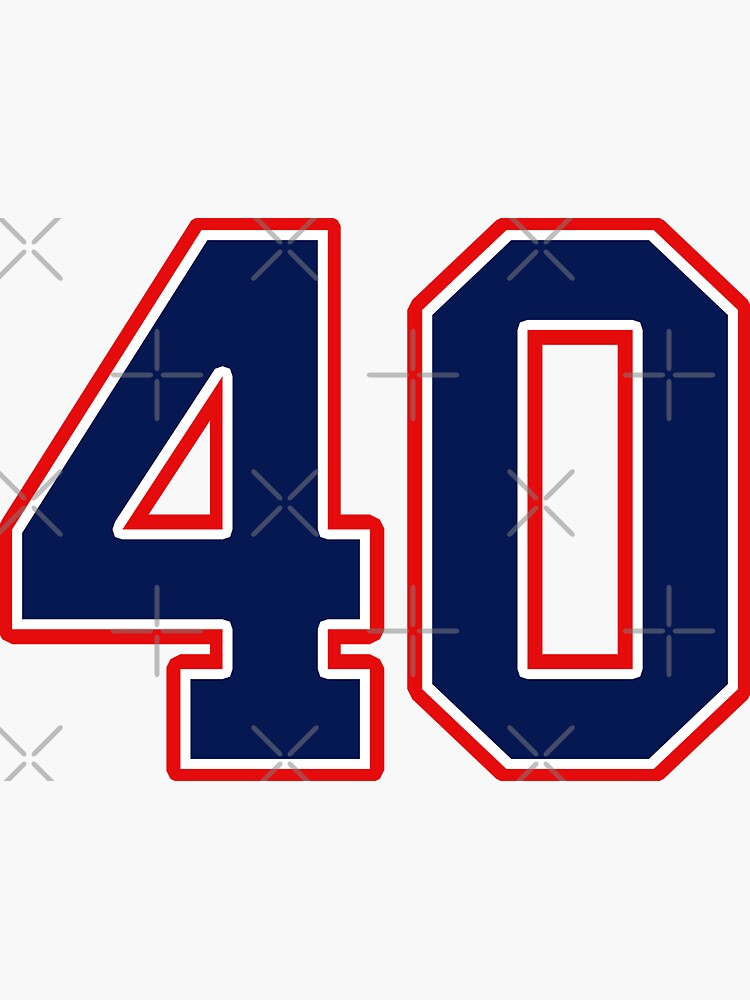"Number Forty 40 Sports Jersey" Sticker for Sale by MSBDesign | Redbubble