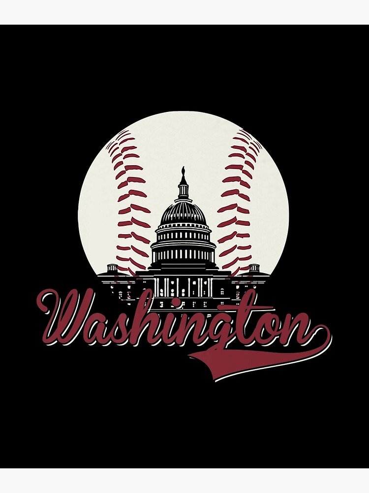 "Retro Washington DC Baseball National Mall Silhouette Sport Premium ...
